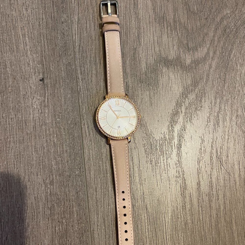 Fossil Jacqueline Three-Hand Date Rose Gold-Tone Watch - Gem